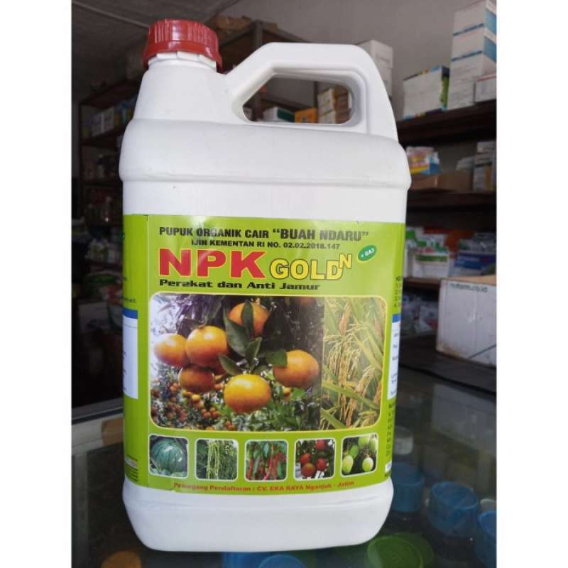 Promo NPK GOLD N 5 Liter - Pupuk Organik Cair Buah Ndaru Plus Perekat ...