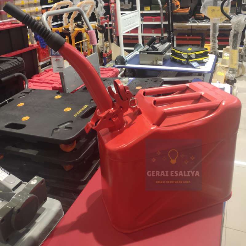 Promo Krisbow 10ltr Jerigen Metal/jerigen bensin/jerigen solar - Merah ...
