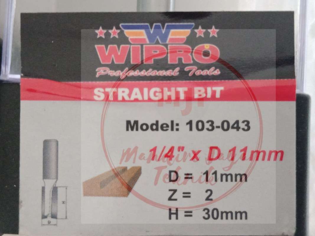 Jual Mata Profil Kayu Straight Bits 2 Flute 1/4 x 11mm WIPRO di Seller Mandiri Jaya Teknik ...