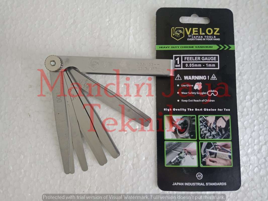 Jual Pengukur Ketebalan Setelan Klep Feeler Gauge 20 Blade VELOZ di ...