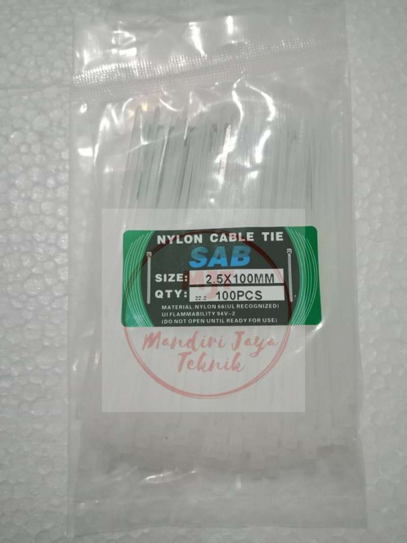 Jual Kabel Ties Kabel Tis Cable Tie 2,5mm x 100mm Putih di Seller ...