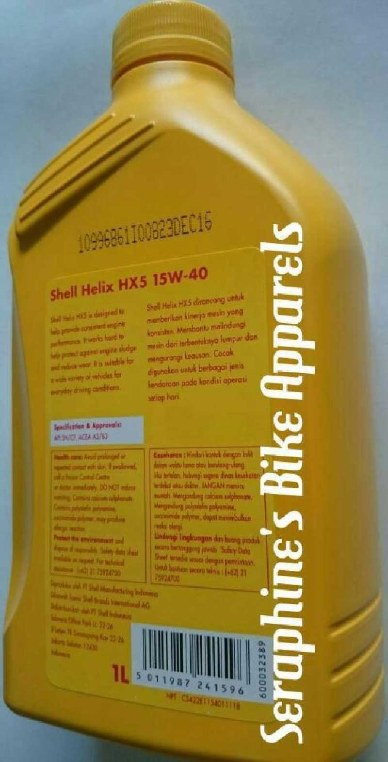 Jual OLI MESIN SHELL HELIX HX5 15W40 1L|PREMIUM MULTIGRADE BENSIN ...