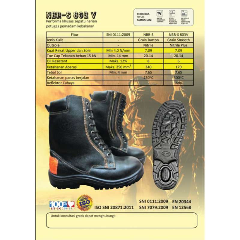 Promo PROMO - SEPATU BOOT SAFETY TAMBANG HANDYMEN NBR S 802 KULIT ASLI ISO SNI Diskon 50% di ...