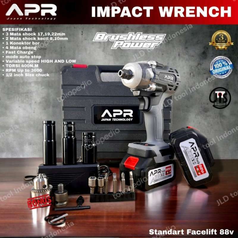 Promo Mesin Impact Wrench Cordless APR Standar Facelift New 400NM ...