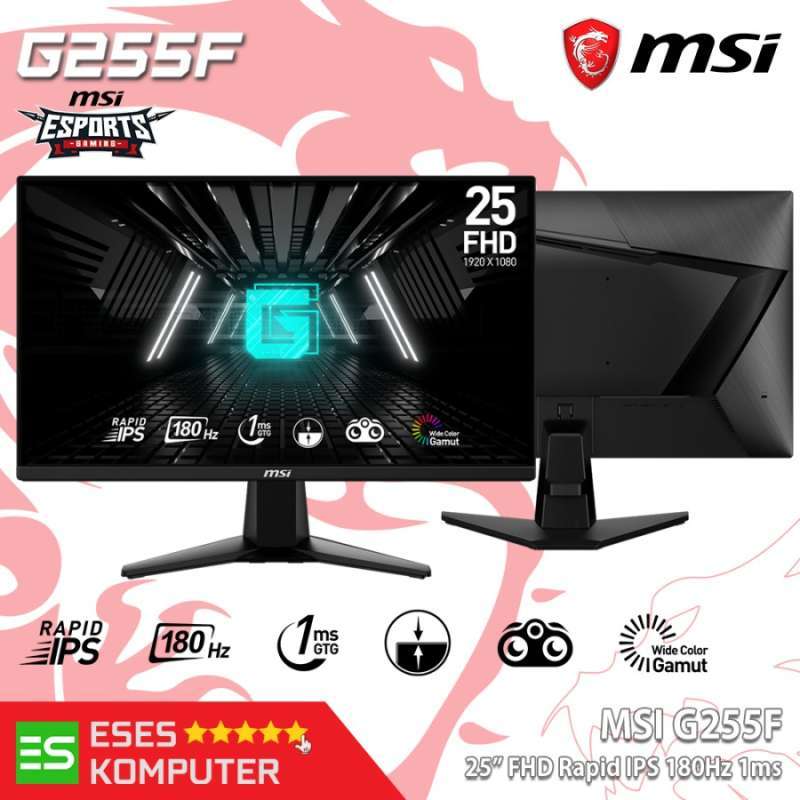 Jual Monitor Msi G255f 25 Rapid Ips 180hz 1ms Fhd Adaptive-sync Di Seller Eses Komputer Official ...