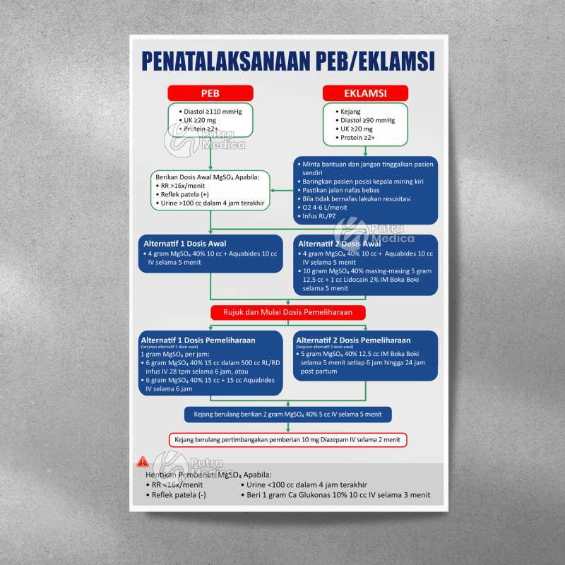 Jual Poster Kesehatan Penatalaksanaan Peb Eklamsi A3+ / Gambar Edukasi ...