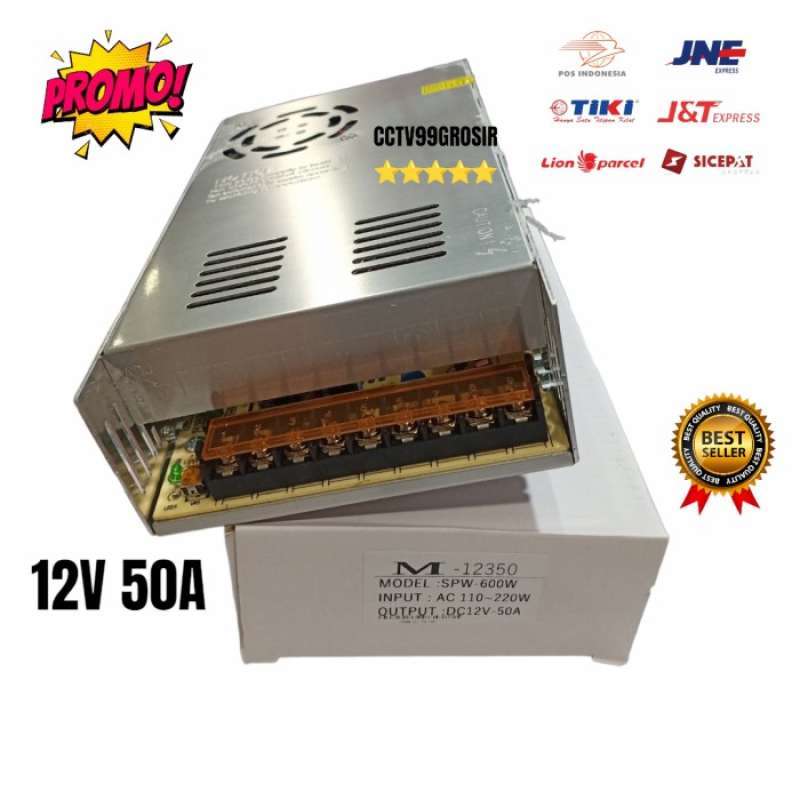 Promo Switching Power Supply PSU 12V 50A 12 Volt 50 Amper Kipas Diskon ...