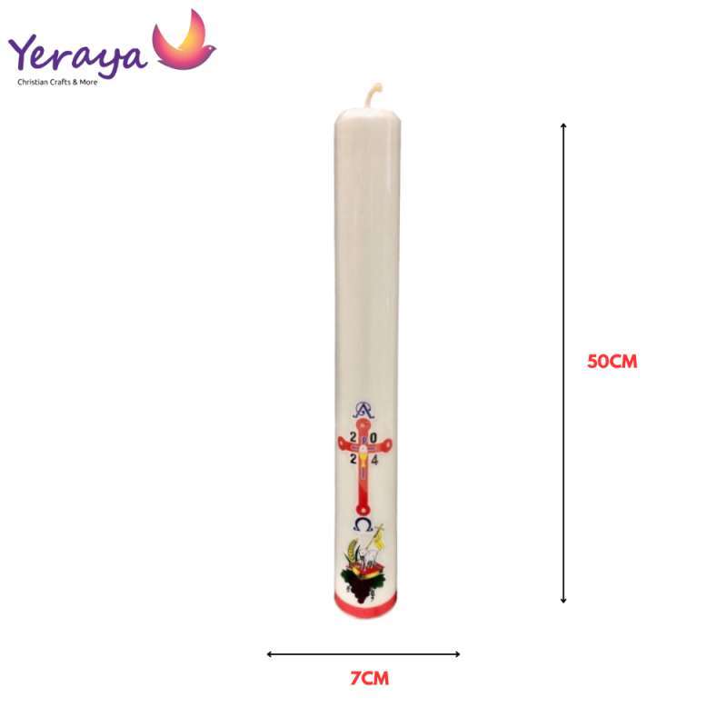Jual Lilin Paskah Tahun 2024 Peralatan Misa Paska Candle Holder Putih ...