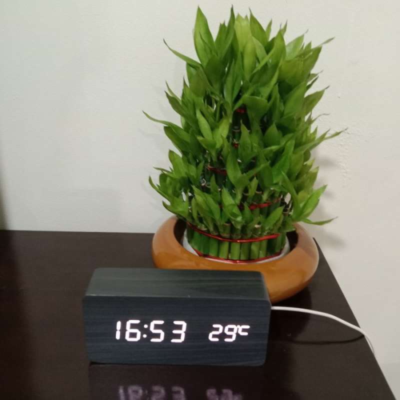 Promo New Jam Meja Kayu Digital Led Alarm Wood Clock Temperatur 02 ...