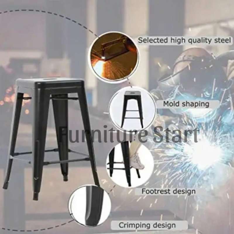 Promo Terbaik Kursi Besi Bangku Iron Chair Ukuran 66Cm Diskon 12% di ...