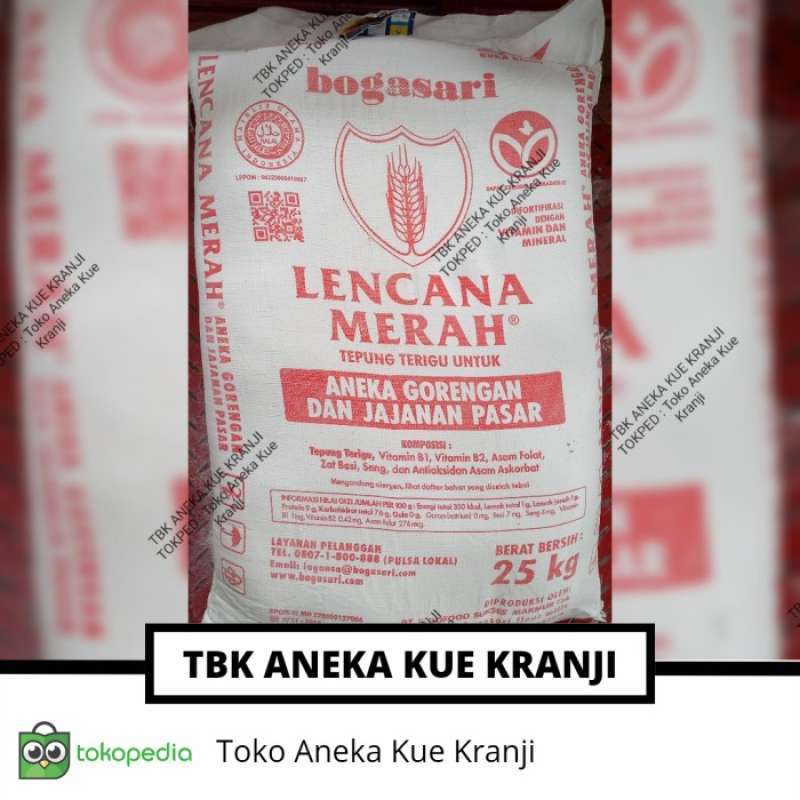 Promo lencana merah tepung terigu 25 kg bogasari 1 bal sak kemasan ...