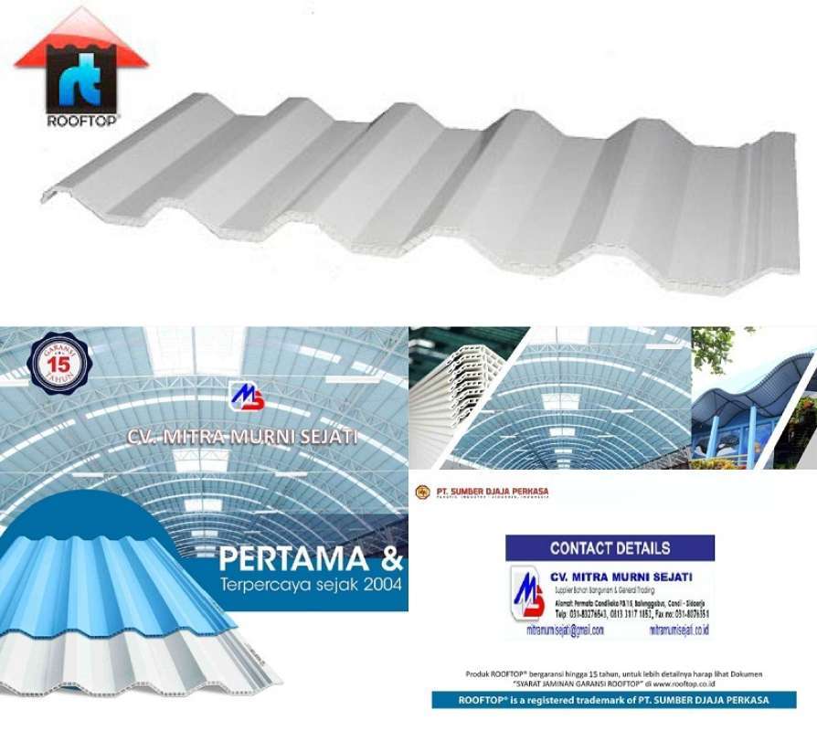 Jual Jual Atap PVC Double Layer Rooftop Doff 6 meter - Biru di Seller ...