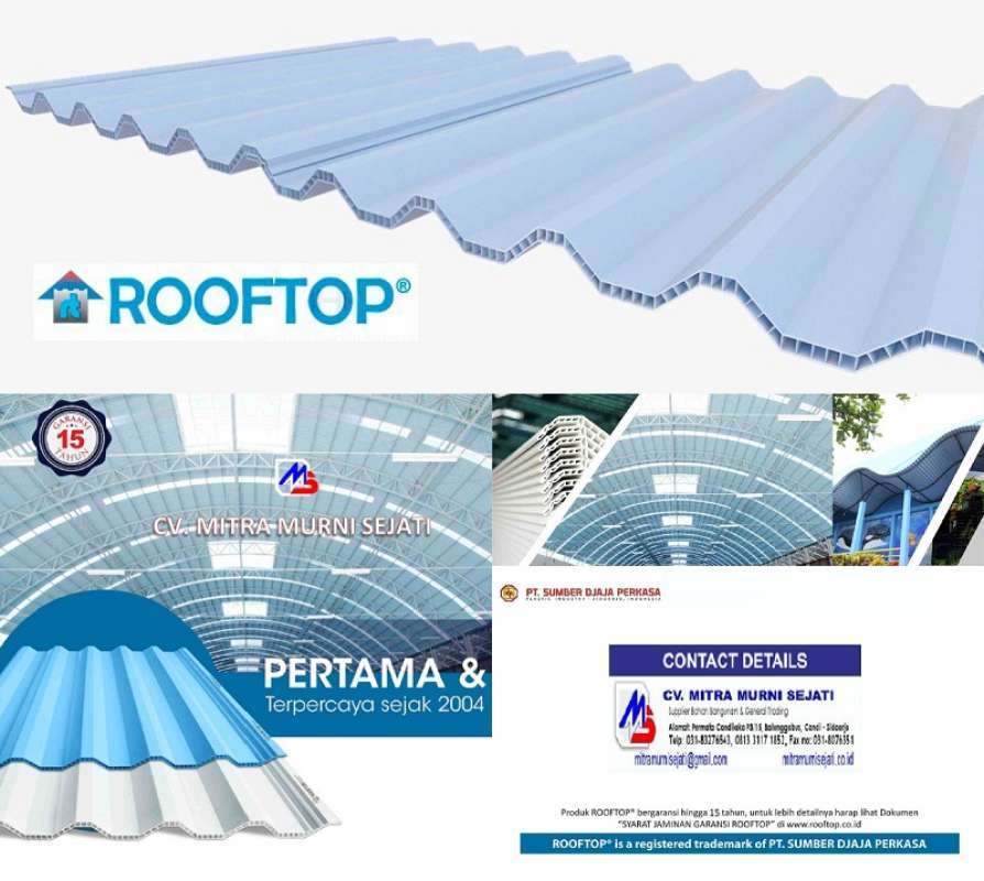 Jual Jual Atap PVC Double Layer Rooftop Doff 6 meter - Biru di Seller Mitra Murni Sejati ...