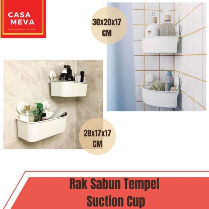 Jual Rak Sabun Shampoo Suction Cup Rak Tempel Dinding Sudut Rak Toilet ...