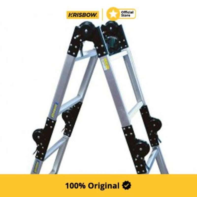 Promo Krisbow Ladder Tangga Lipat Aluminium 4X3 Step 3.8 Mtr Diskon 23% ...