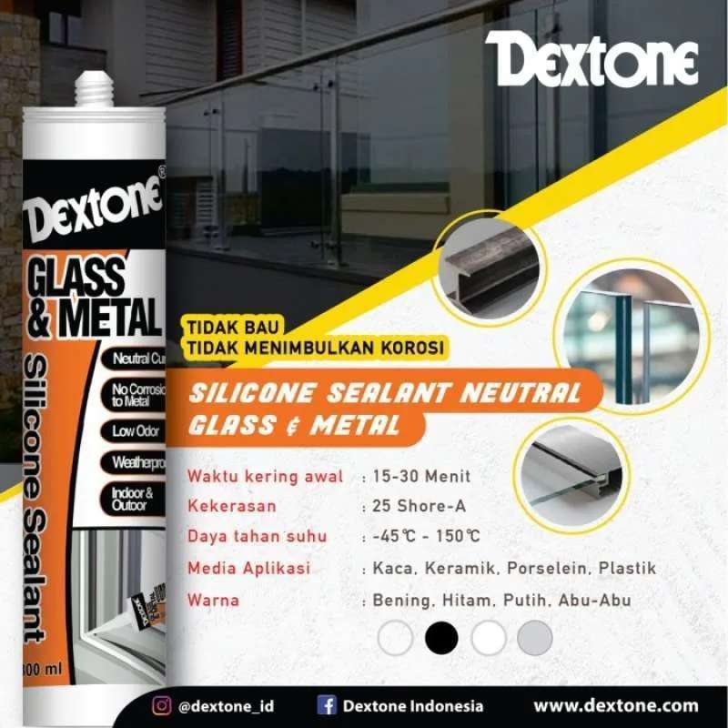 Promo Dextone Lem Kaca Silicone Sealant Tabung Netral 300ml / Lem Sealant / Lem Kaca Diskon 31% ...
