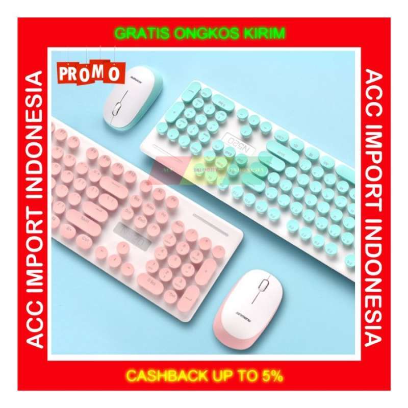 Jual Keyboard Gaming Wireless Combo Mouse Gaming Bundle Bluetooth Pink ...