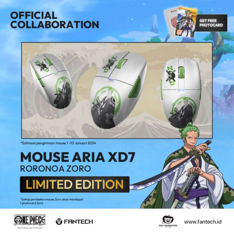 Jual Fantech One Piece ARIA XD7 RORONOA ZORO Mouse Wireless Gaming di ...