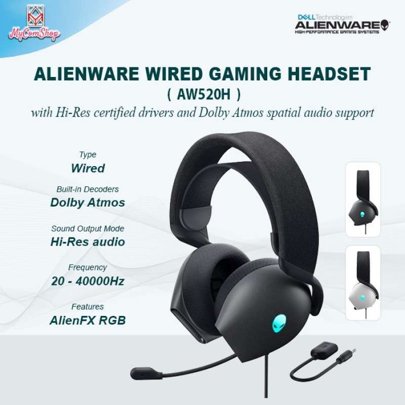 Jual DELL ALIENWARE WIRED GAMING HEADSET RGB di Seller Mycomshop ...