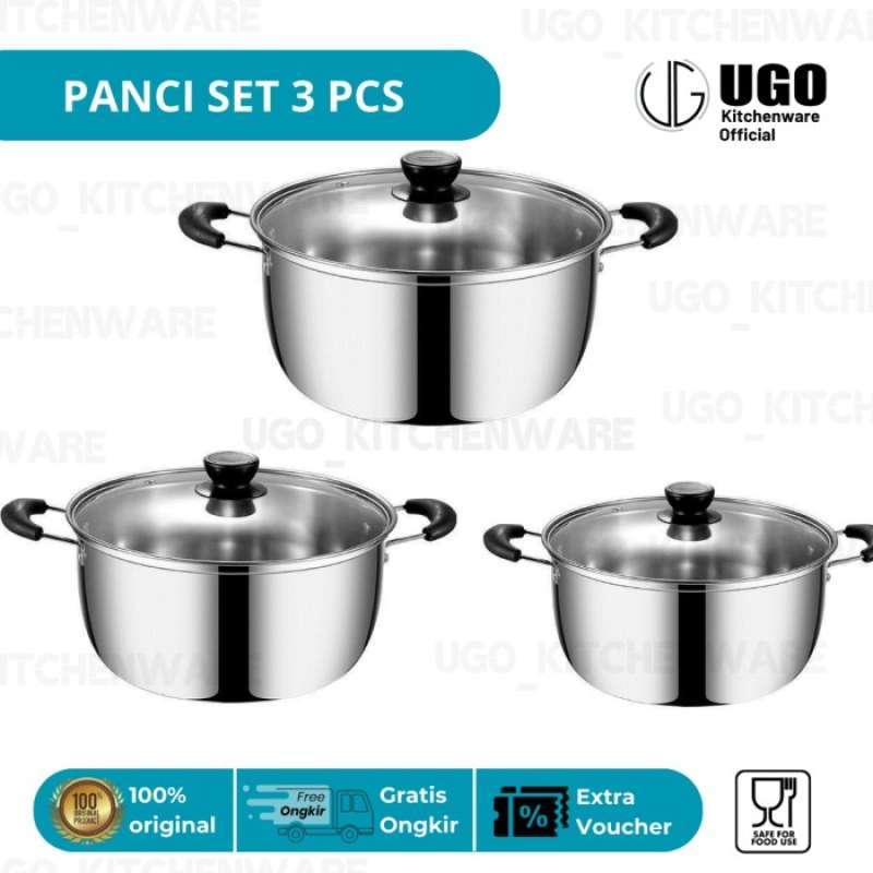 Promo SALE PANCI MASAK MIE 1 SATU SET 3 PCS 16 18 20 CM SUSU SAYUR ...
