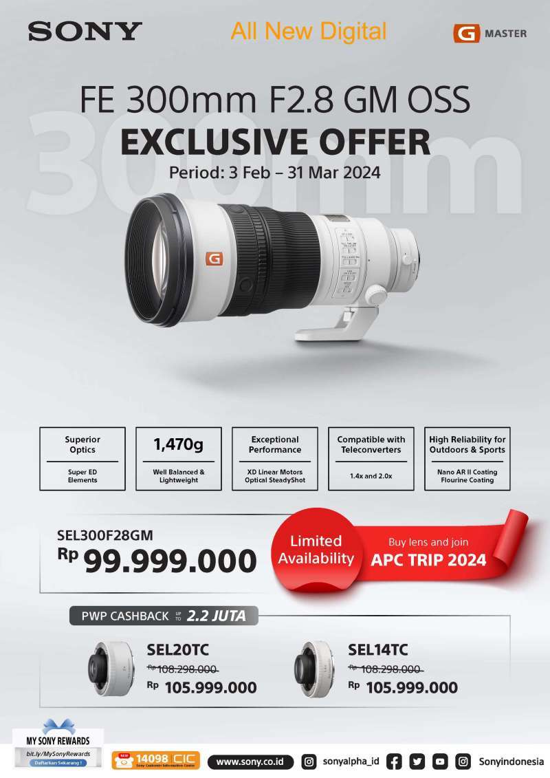 Jual Sony Lensa FE 300mm F2.8 GM - SEL300F28GM di Seller AllNewDigital ...