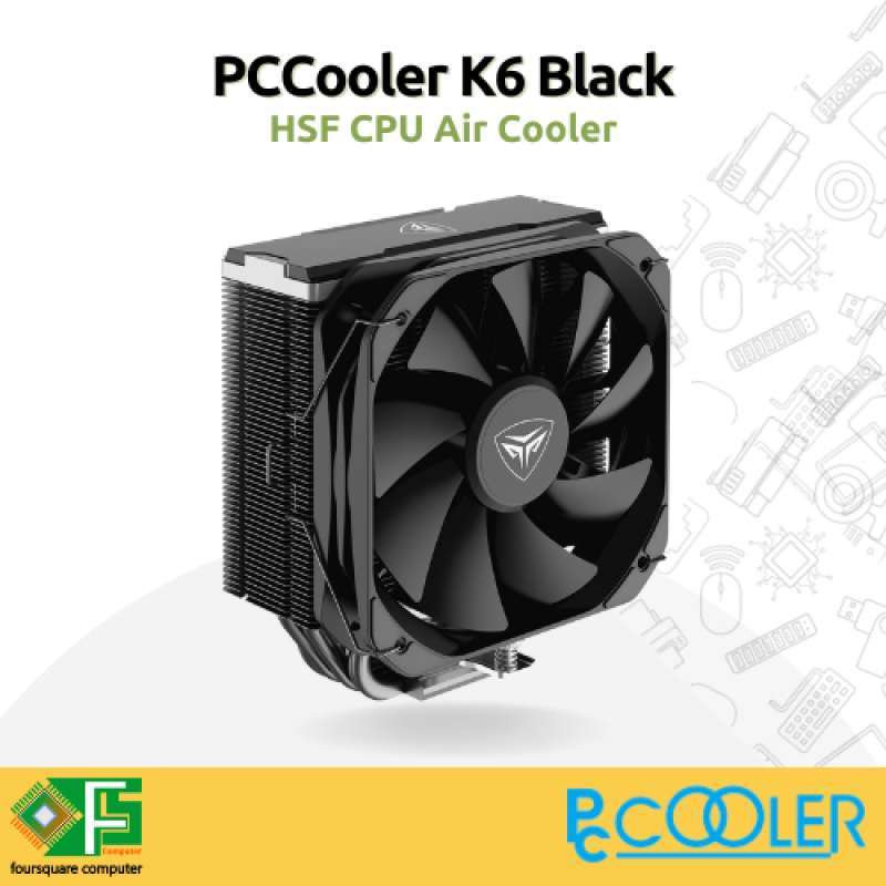 Jual HSF CPU Air Cooler PCCooler K6 Black Compatible With LGA 1700 & AM5 di Seller Foursquare ...