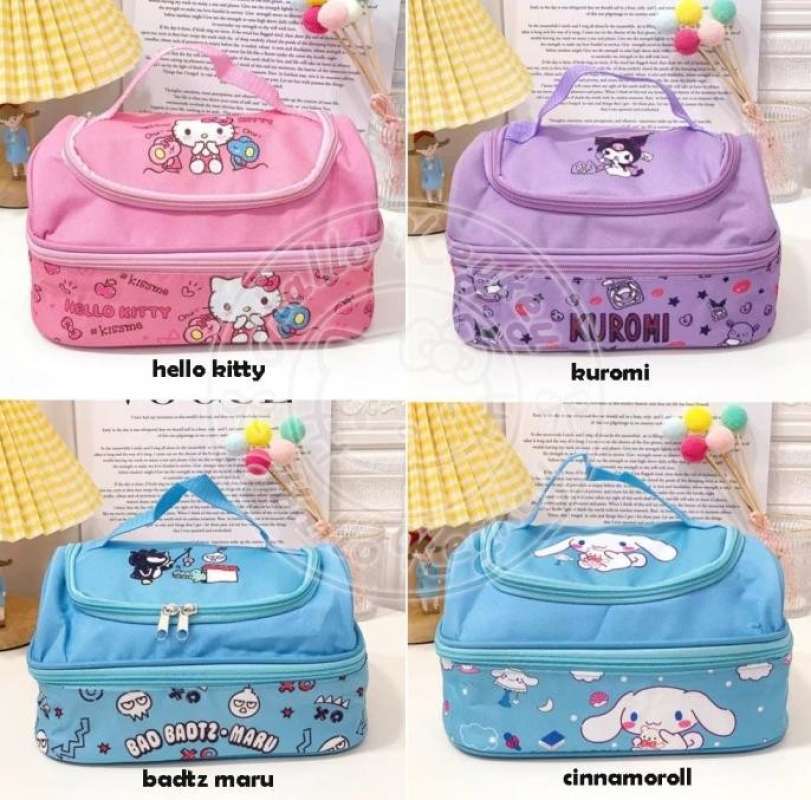 Promo TAS BEKAL 2 SUSUN HELLO KITTY KUROMI BADTZ MARU CINNAMOROLL BEST ...