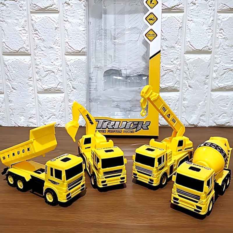 Promo DIECAST TRUCK TRAILER EXCAVATOR FORKLIFT SET MINIATUR TRUK ...