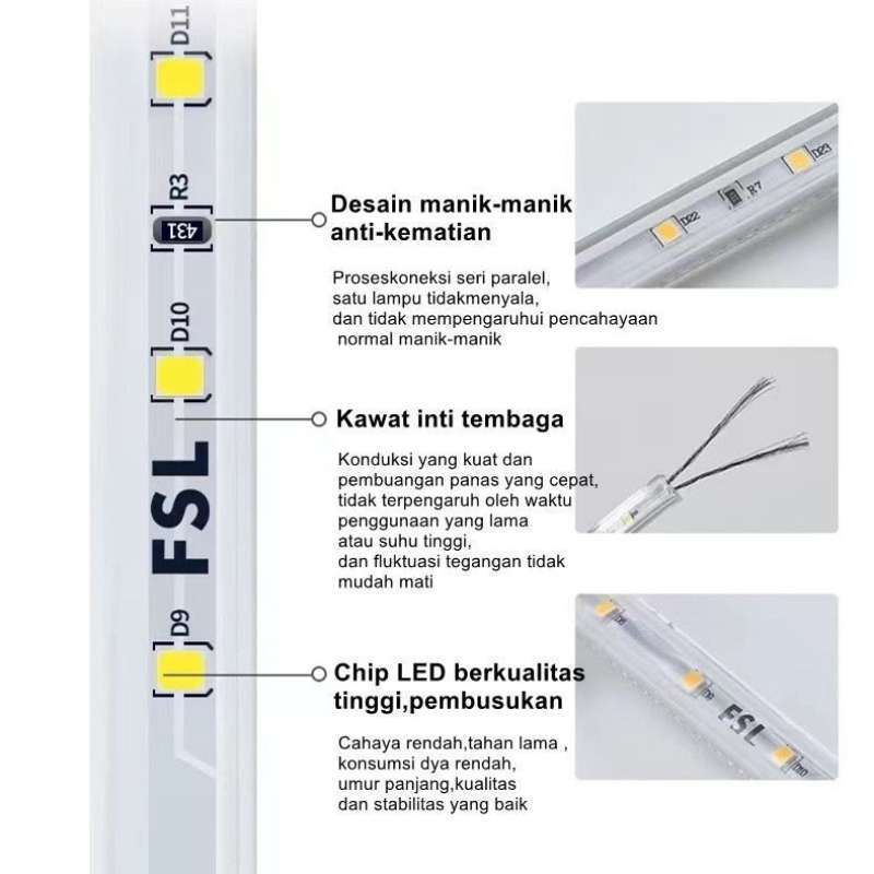 Promo Lampu LED Strip Meteran Satuan - 12V 6500K Putih Diskon 34% di ...