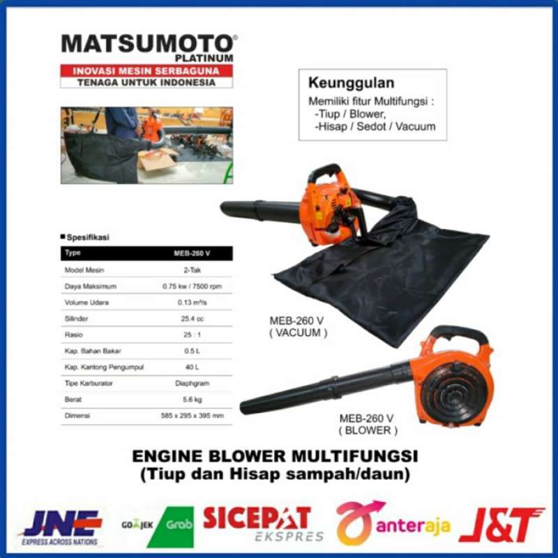 Promo MESIN VACUUM BLOWER MATSUMOTO MEB 260 V MESIN VACUUM DAUN MESIN ...