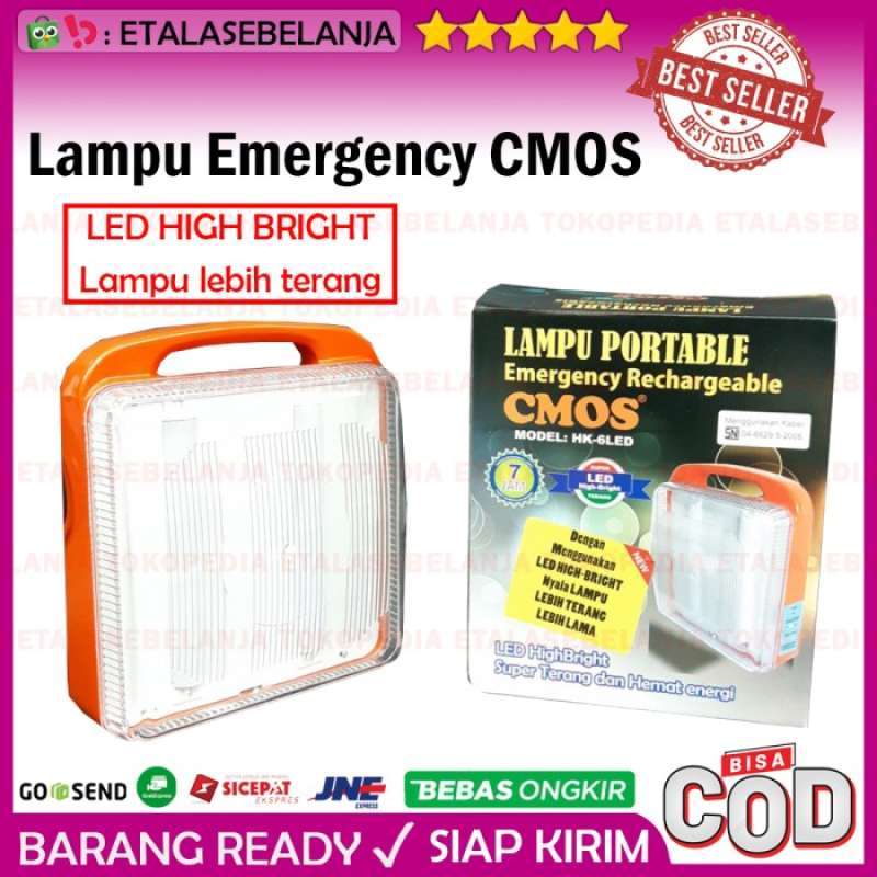 Promo EMERGENCY LAMP LED HIGH BRIGHT - CMOS HK-6LED - LAMPU DARURAT ...