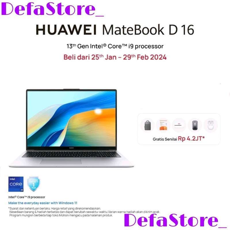 Jual Huawei Matebook D16 13th Gen || Garansi Resmi - Intel® Core™ I9 ...