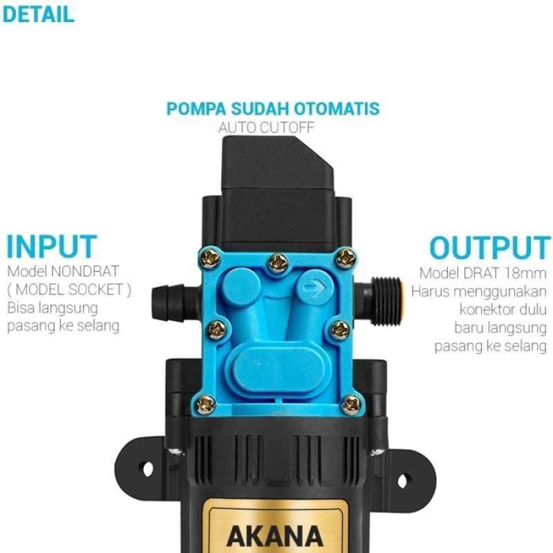 Promo POMPA AIR DC 12 VOLT HIGH PRESSURE AKANA - OTOMATIS TEKANAN ...