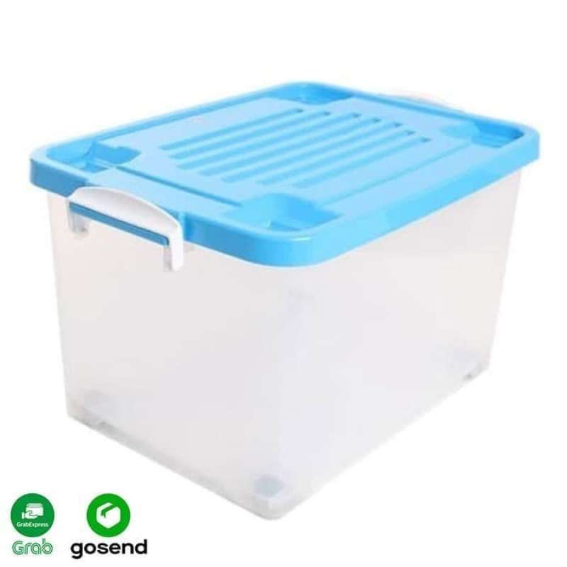 Promo New Kiramas Container Box Roda Bening Transparan Kotak Storage ...