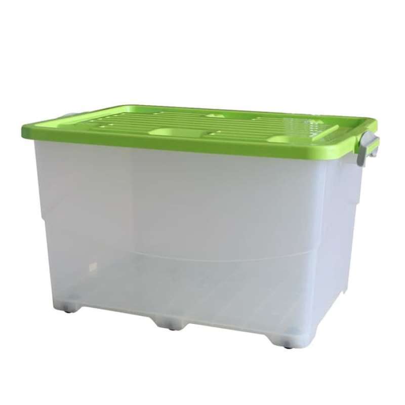 Promo New Kiramas Container Box Roda Bening Transparan Kotak Storage ...