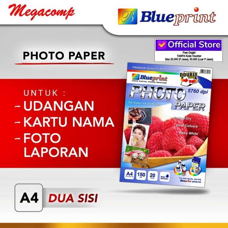 Jual Kertas Foto / Double Sided Photo Paper BLUEPRINT A4 150 gsm di ...