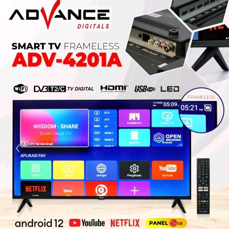 Jual Led Tv Advance 42 Inch Adv-4201a Android Smart 4k Uhd Adv4201a Di ...