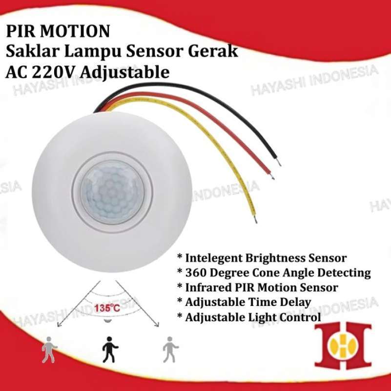 Promo SAKLAR LAMPU SENSOR GERAK OTOMATIS PIR SWITCH MOTION DETECTOR ...