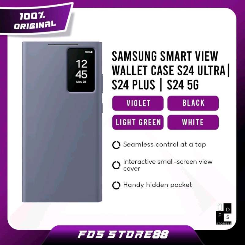 Jual Samsung Smart View Wallet Case S24 Ultra S24 Plus S24 Casing Original - S24 Plus Black di ...