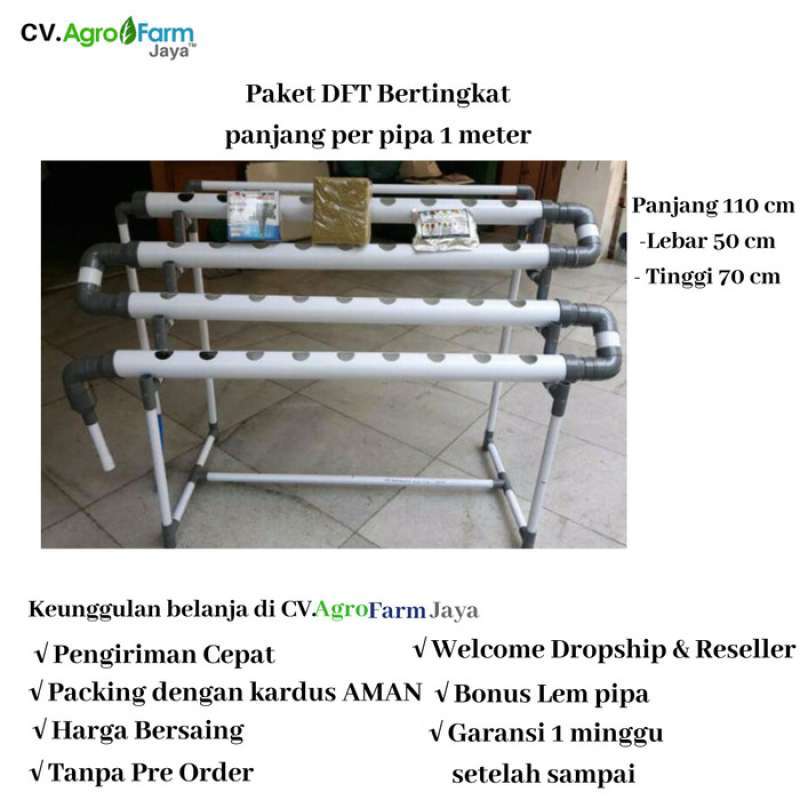 Promo PAKET INSTALASI MODUL KIT HIDROPONIK SET DFT 20 - 36 Diskon 50% ...