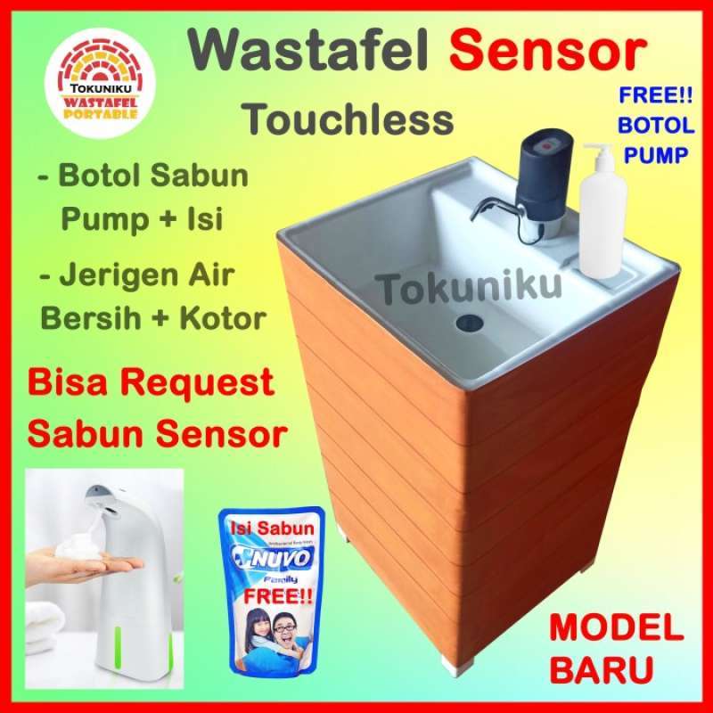 Promo WASTAFEL SENSOR PORTABLE WASTAFEL CUCI TANGAN OTOMATIS SINK ...