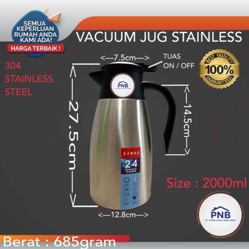 Promo TERMOS STAINLESS STEEL 2 LITER VACUUM JUG 2L TERMOS AIR PANAS ...