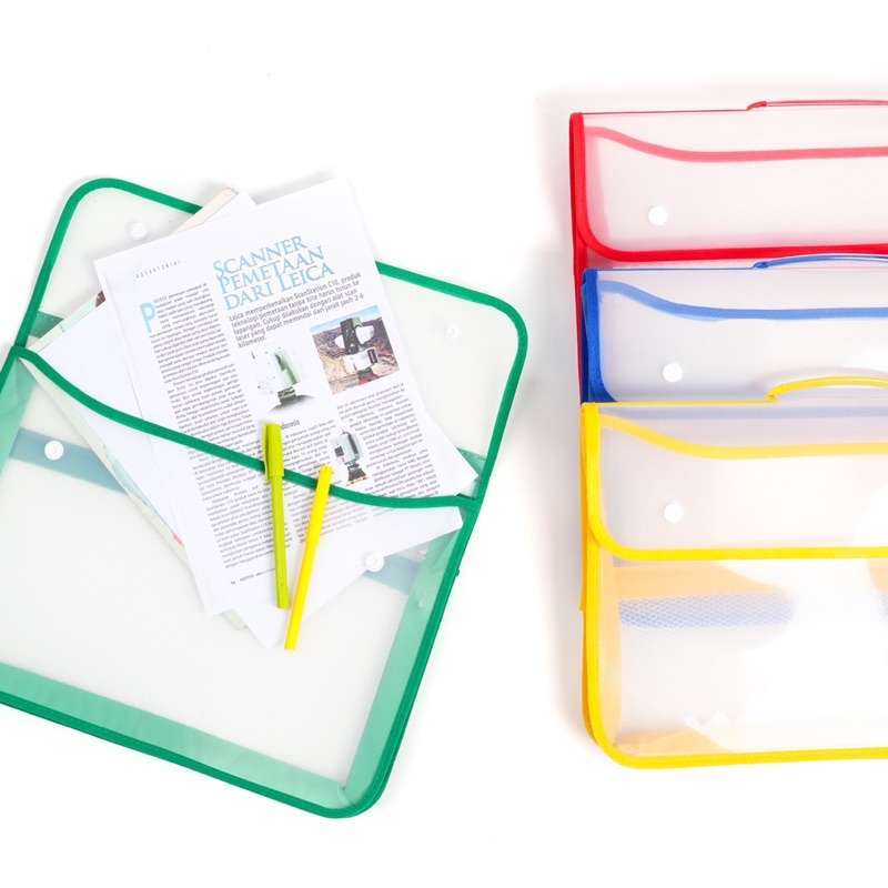 Jual School Bag/Map Plastik Kantung Jaring di belakang/ Briefbag - FIGO ...