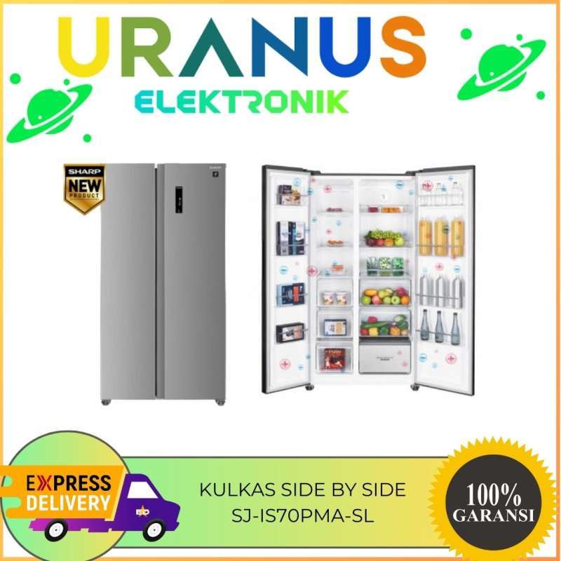 Jual Sharp SJ-IS70PMA-SL Kulkas Side By Side Inverter w/ Plasmacluster ...