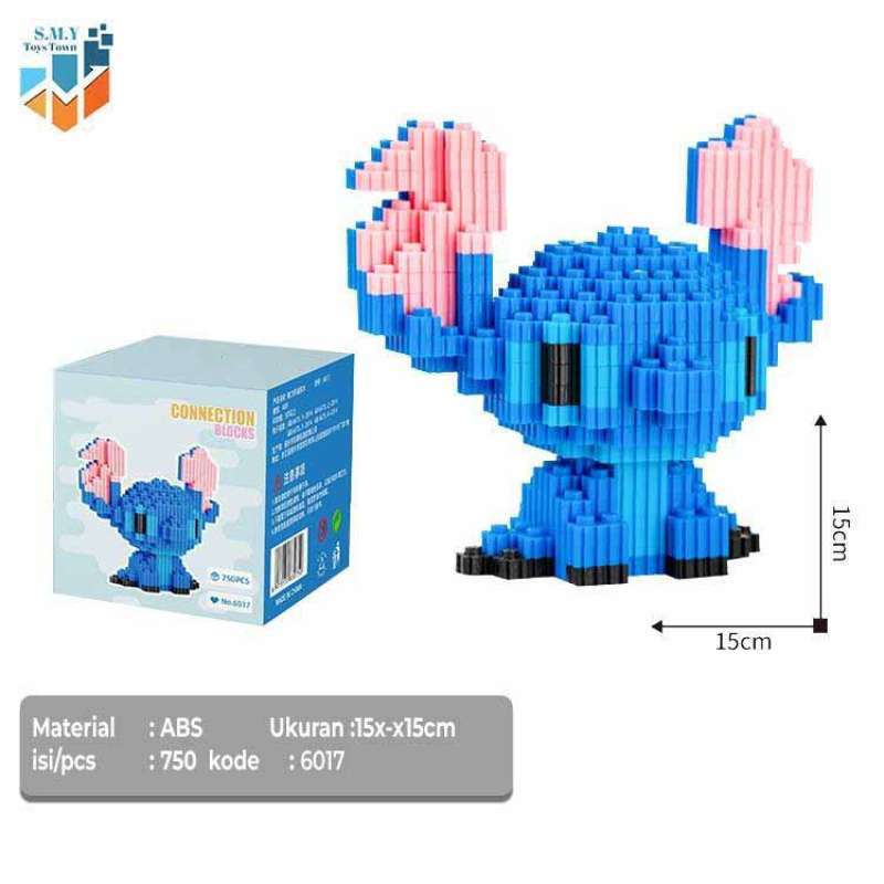 Promo SMY Nano Blocks LILO STITCH Ear Up 3D Model, Mainan Blok Susun ...
