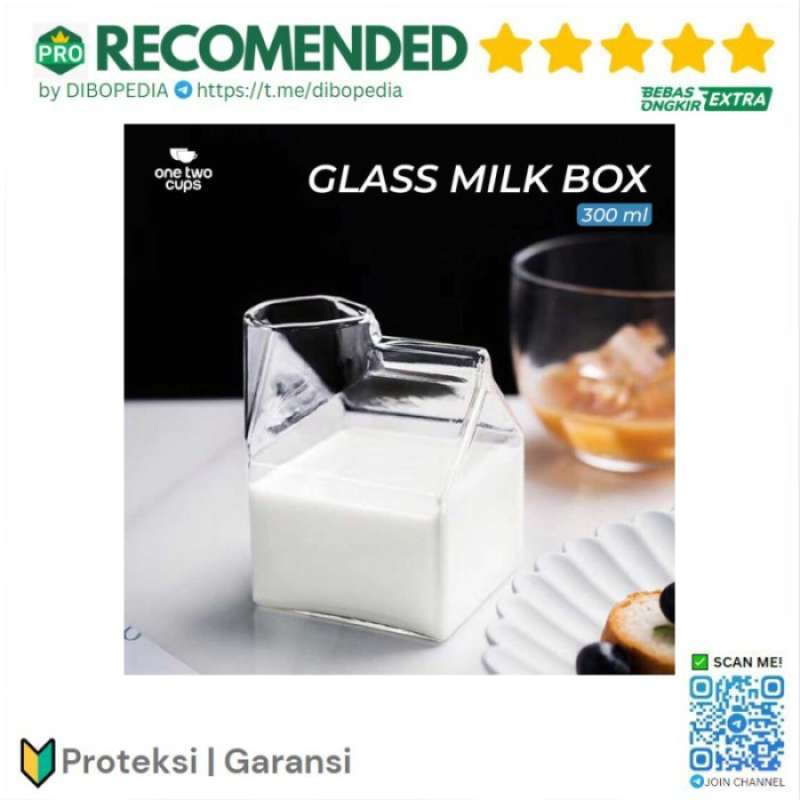 Promo ACEBON Gelas Kaca Susu Design Milk Box 300ml - SG101 - Transparan ...