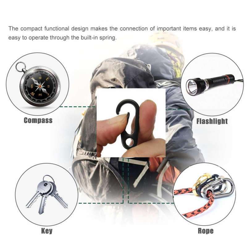 Jual Agares Mini D-type Buckle Hanging Carabiner Keychain EDC B36 ...