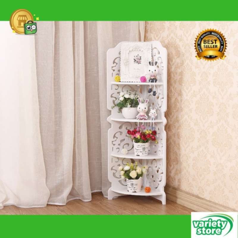 Jual rak Corner Rack shabby Sudut Berdiri rak putih pajangan hiasan ...