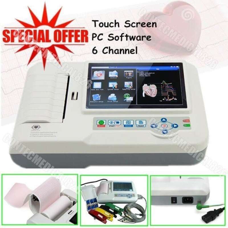 Promo Electrocardiograph CONTEC ECG600G w Printer ECG EKG ...