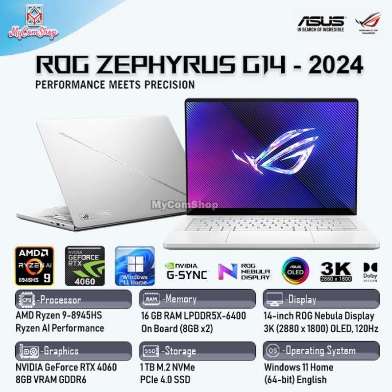 Jual Asus Rog Zephyrus G14 Oled 2024 Original Murah - Harga Diskon Juli 2024 | Blibli